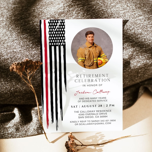 Retirement Firefighter Invite - Etsy