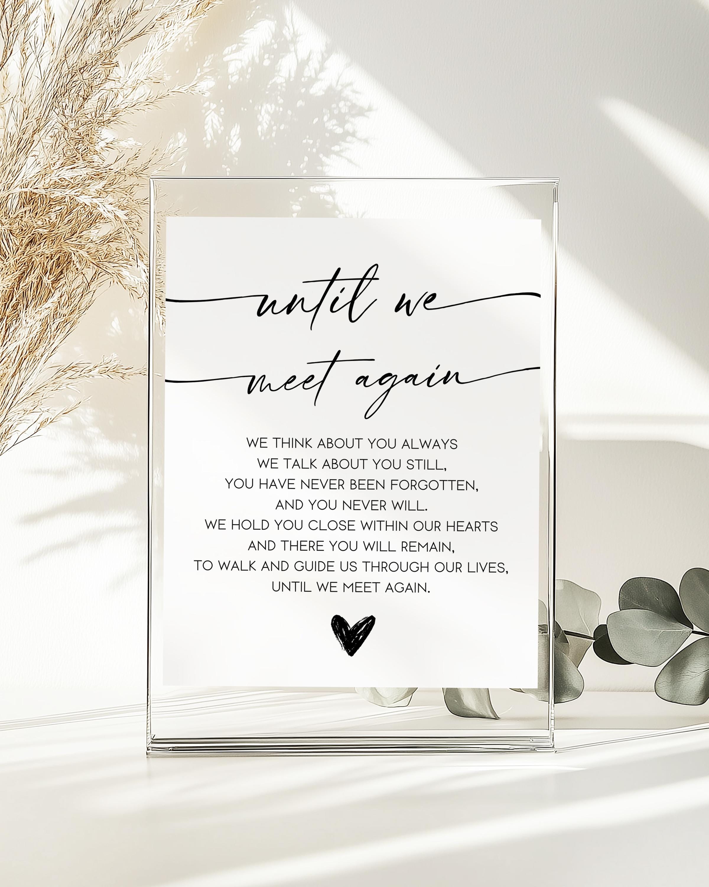 Until We Meet Again Wedding Sign in Loving Memory Modern Candle ...