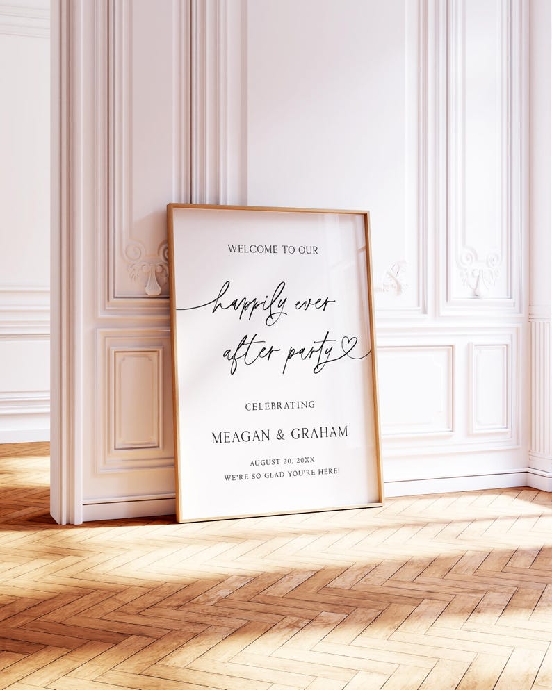 Printed + Shipped Wedding Welcome Sign Happily Ever After Welcome Sign ...