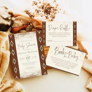 Aztec Western Baby Shower Invitation Terracotta Aztec - Etsy