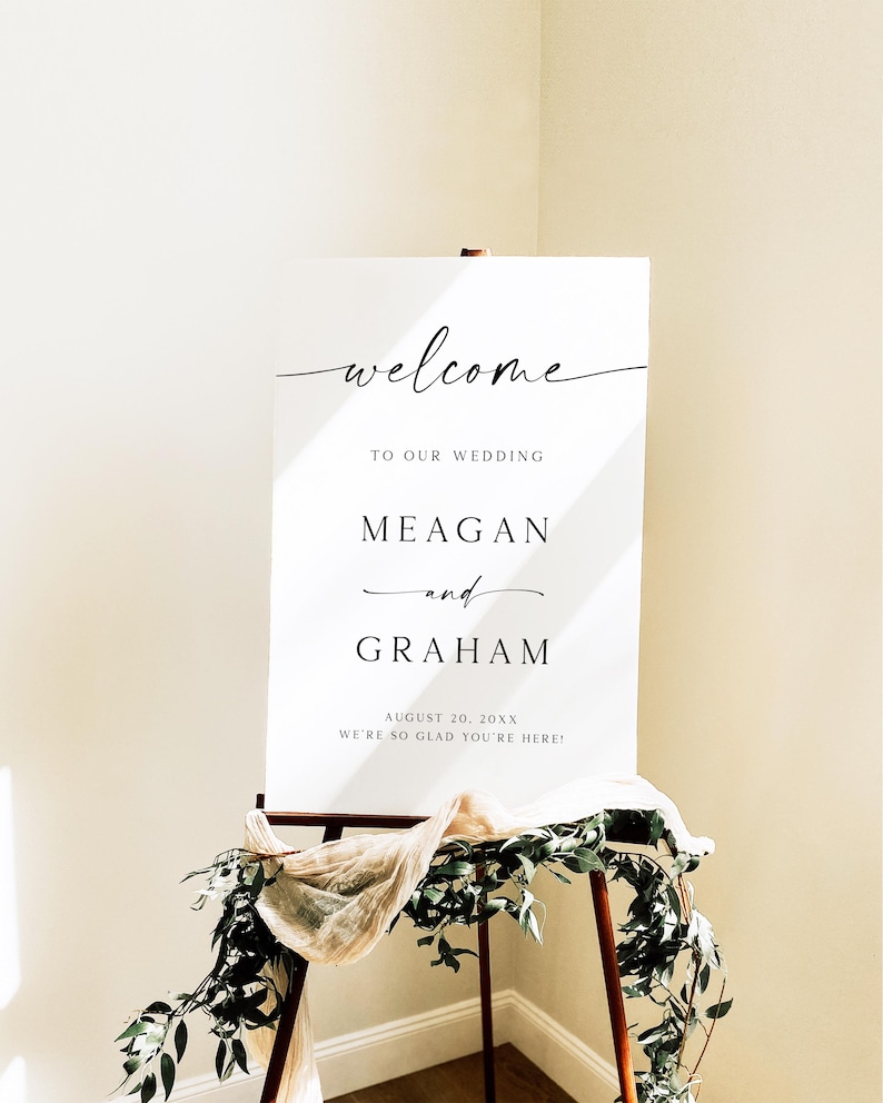 Minimalist Wedding Welcome Sign Simple Wedding Welcome Sign Template ...