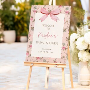 DIY Editable Coquette Shabby Chic Bridal Shower Sign, Customizable ...