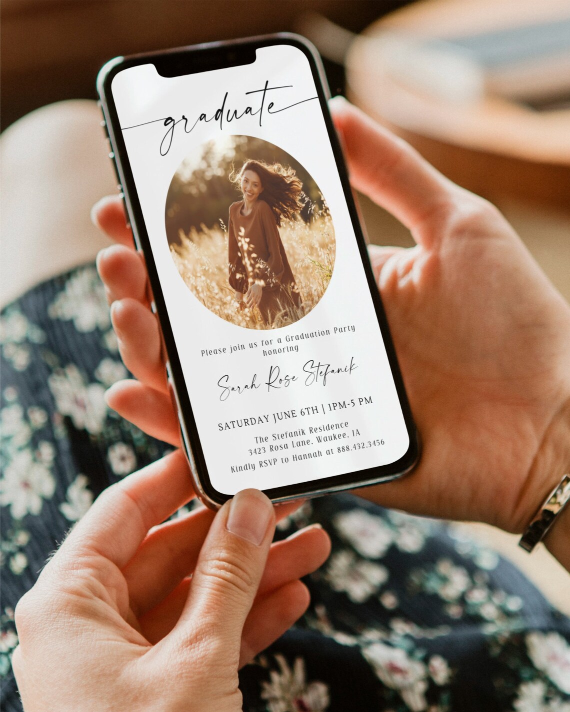 Modern Graduation Party Evite, Digital Graduation Party Invite Template ...