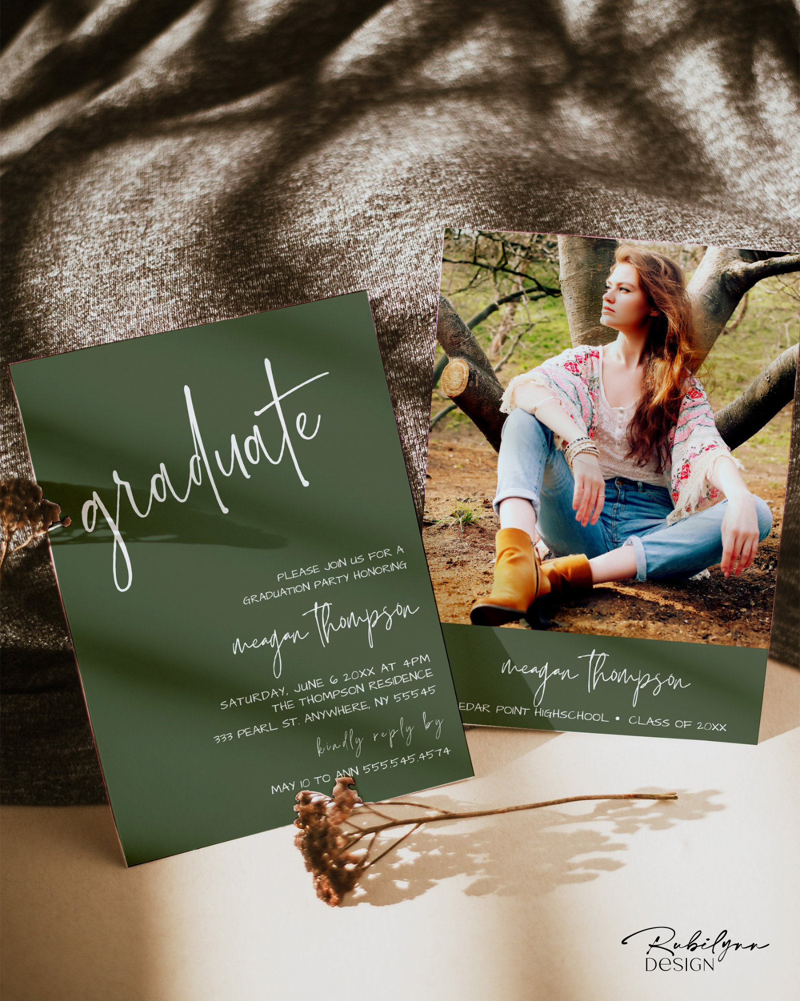 Graduation Party Invitation Template, Minimalist Graduation ...