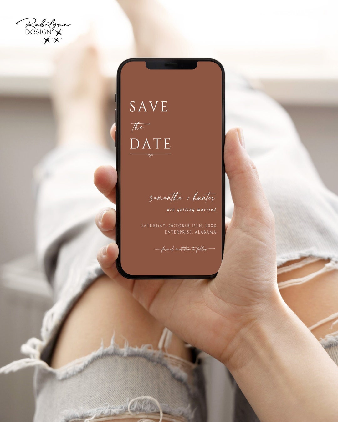 Terracotta Save the Date Text Message: Rustic Fall Design (digital) - Etsy