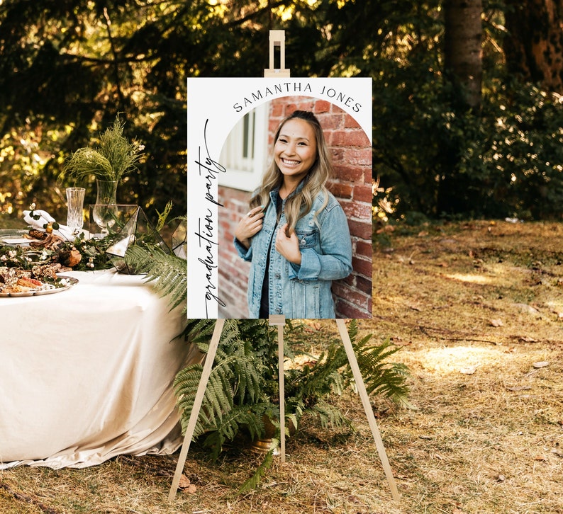 Arch Photo Graduation Welcome Sign Template Editable Grad - Etsy