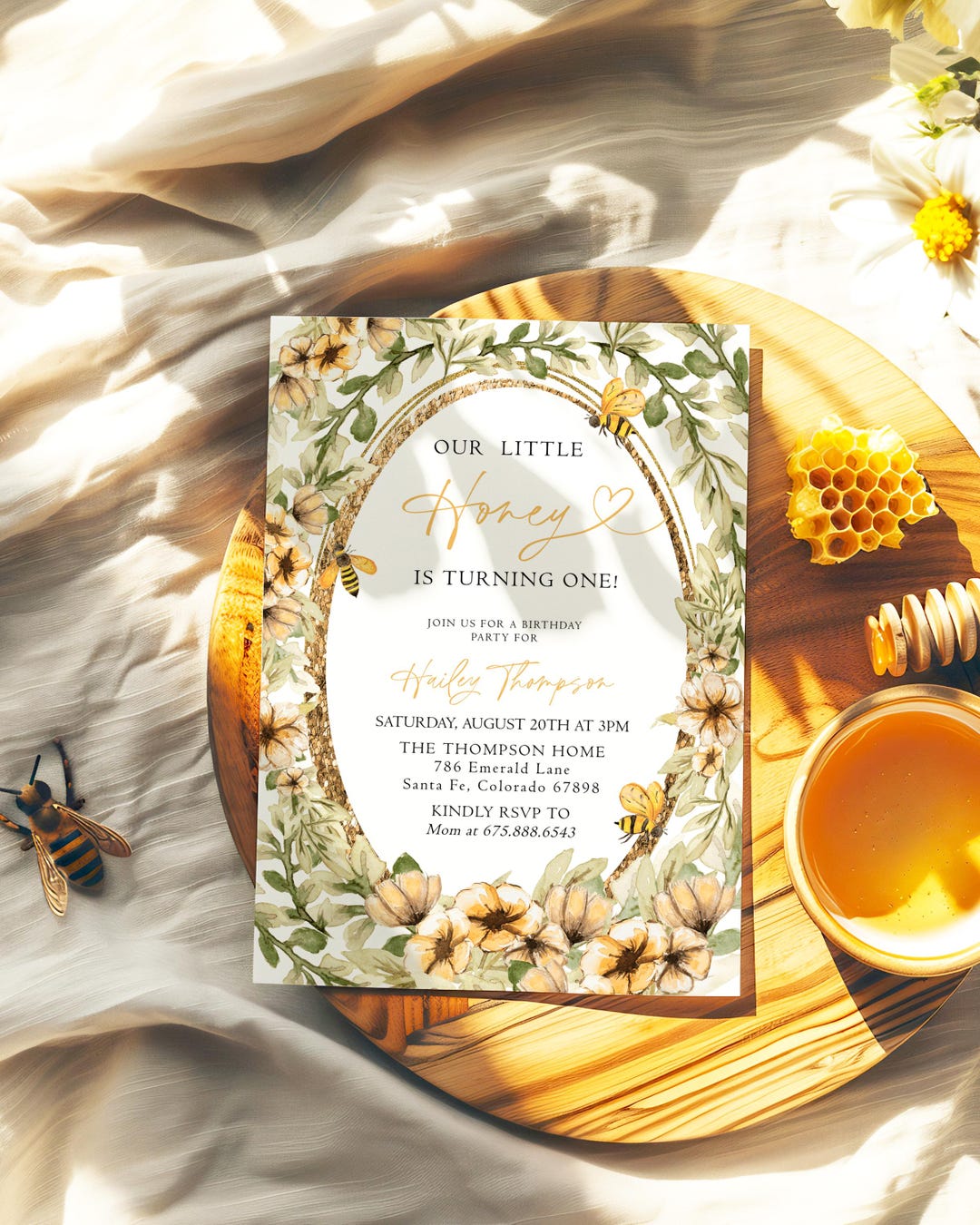 First Bee Day Invitation, Bee Birthday Invitation, so Sweet to Bee 1st ...