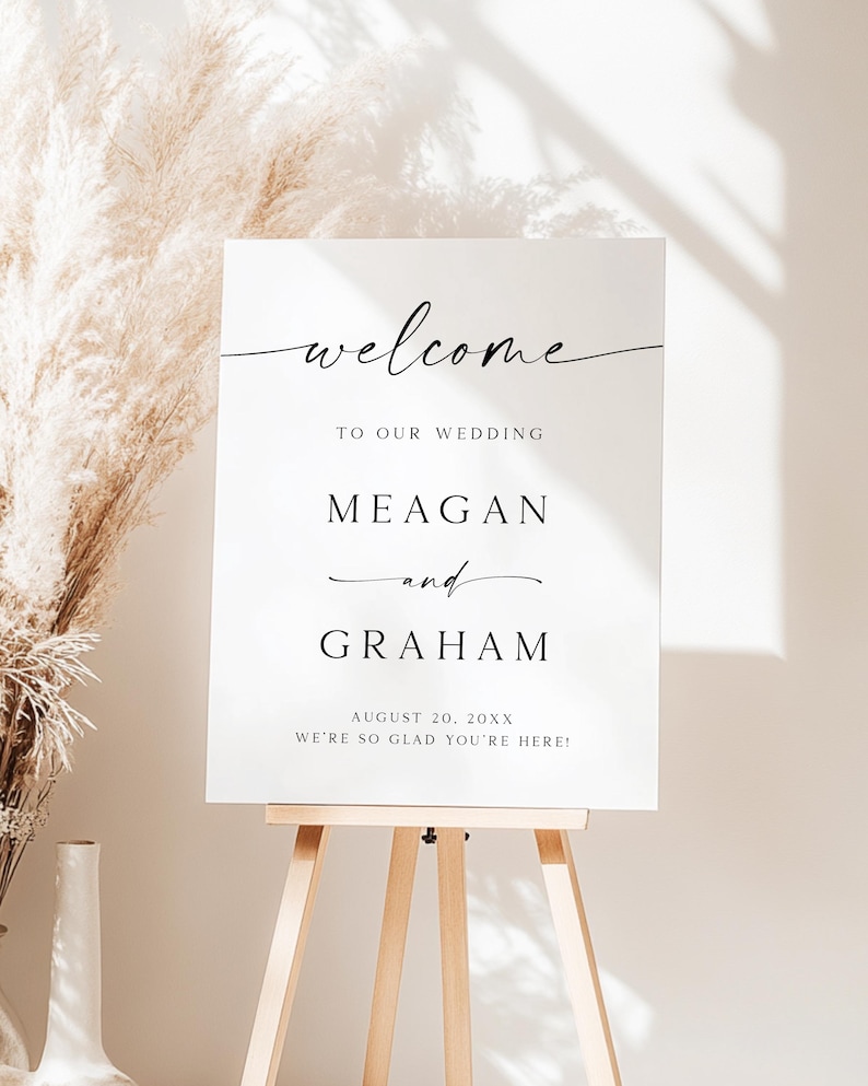Minimalist Wedding Welcome Sign Simple Wedding Welcome Sign Template ...
