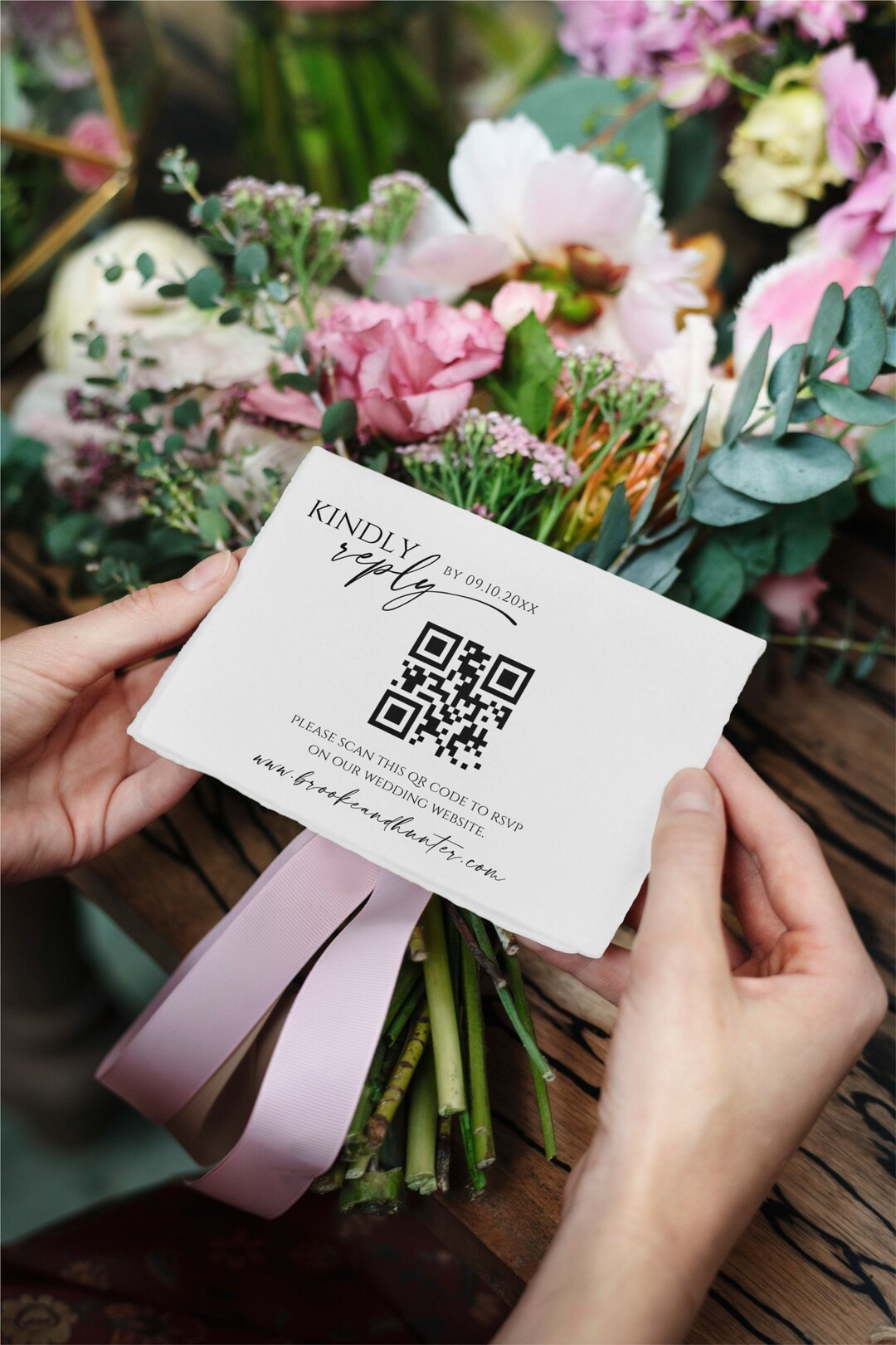Minimalist QR Code Response Card, QR Code Response Card, RSVP Online ...