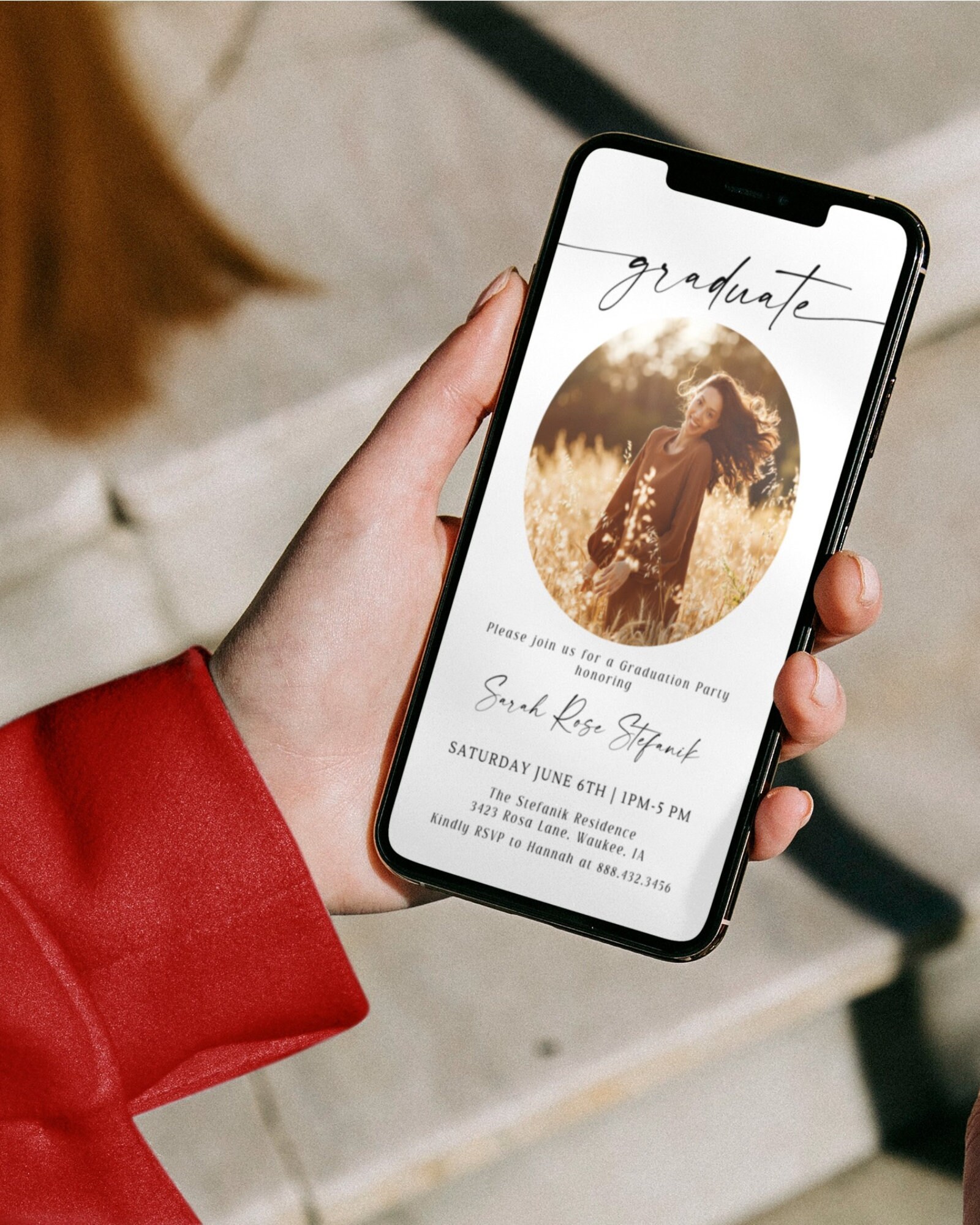 Modern Graduation Party Evite, Digital Graduation Party Invite Template ...