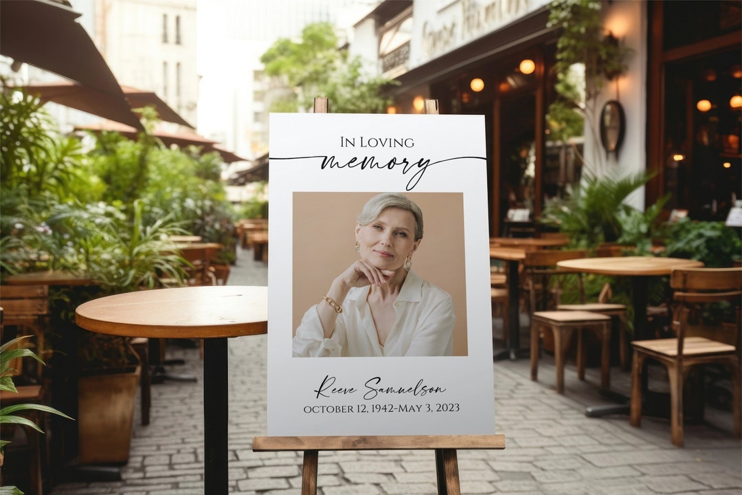 Memorial Sign, Celebration of Life Welcome Picture, in Loving Memory ...