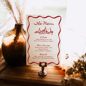 Thats Amore Engagement Party Menu Template, DIY Editable Wedding Menu ...