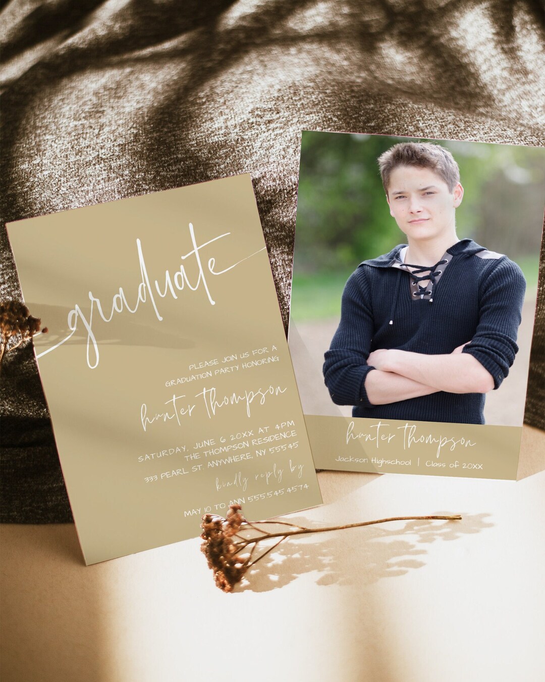 Modern Graduation Party Invitation Template, Minimalist Graduation ...