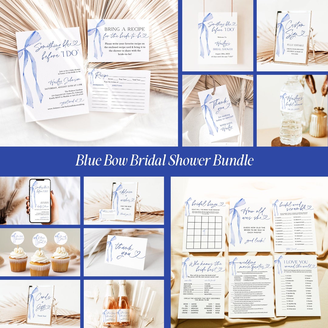 Something Blue Before I Do Bridal Shower Bundle, Bow Wedding Shower ...