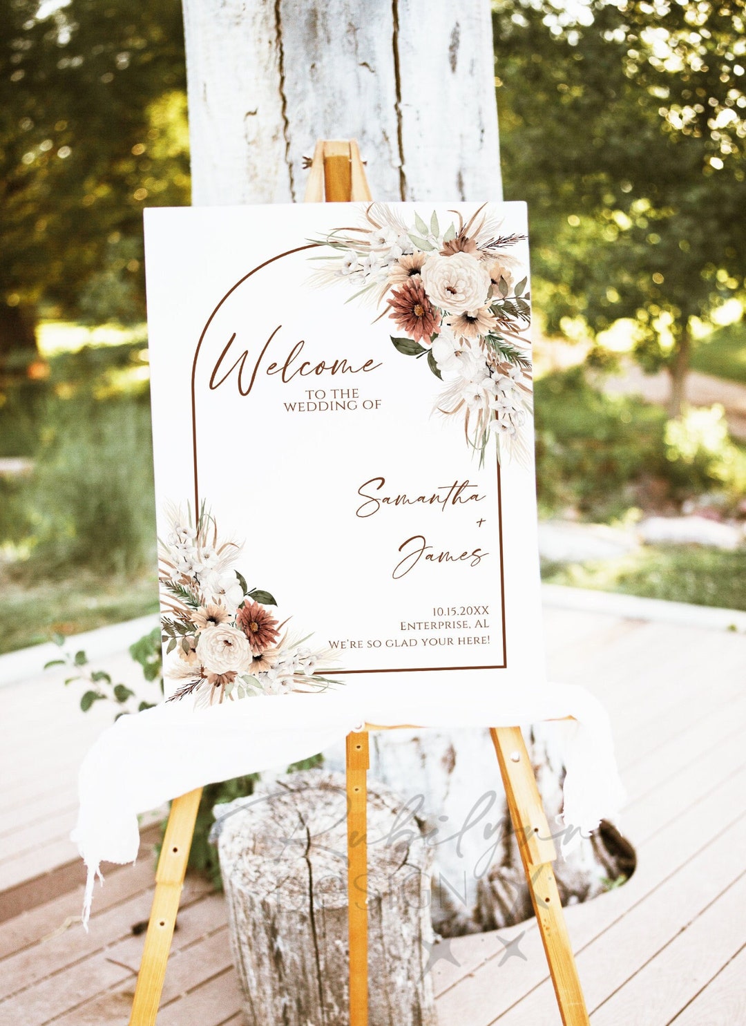 Boho Wedding Welcome Sign Template, Terracotta Wedding Welcome Poster ...