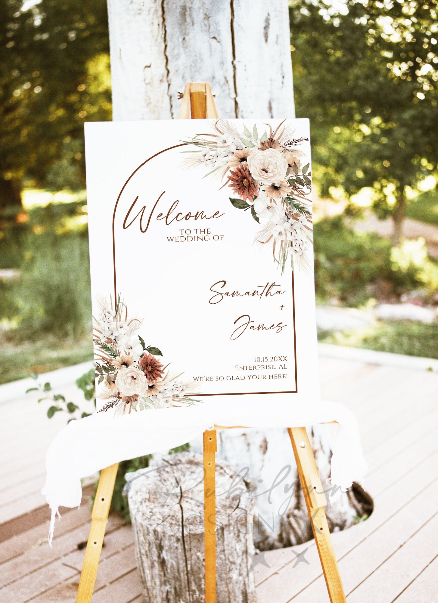 Boho Wedding Welcome Sign Template, Terracotta Wedding Welcome Poster ...