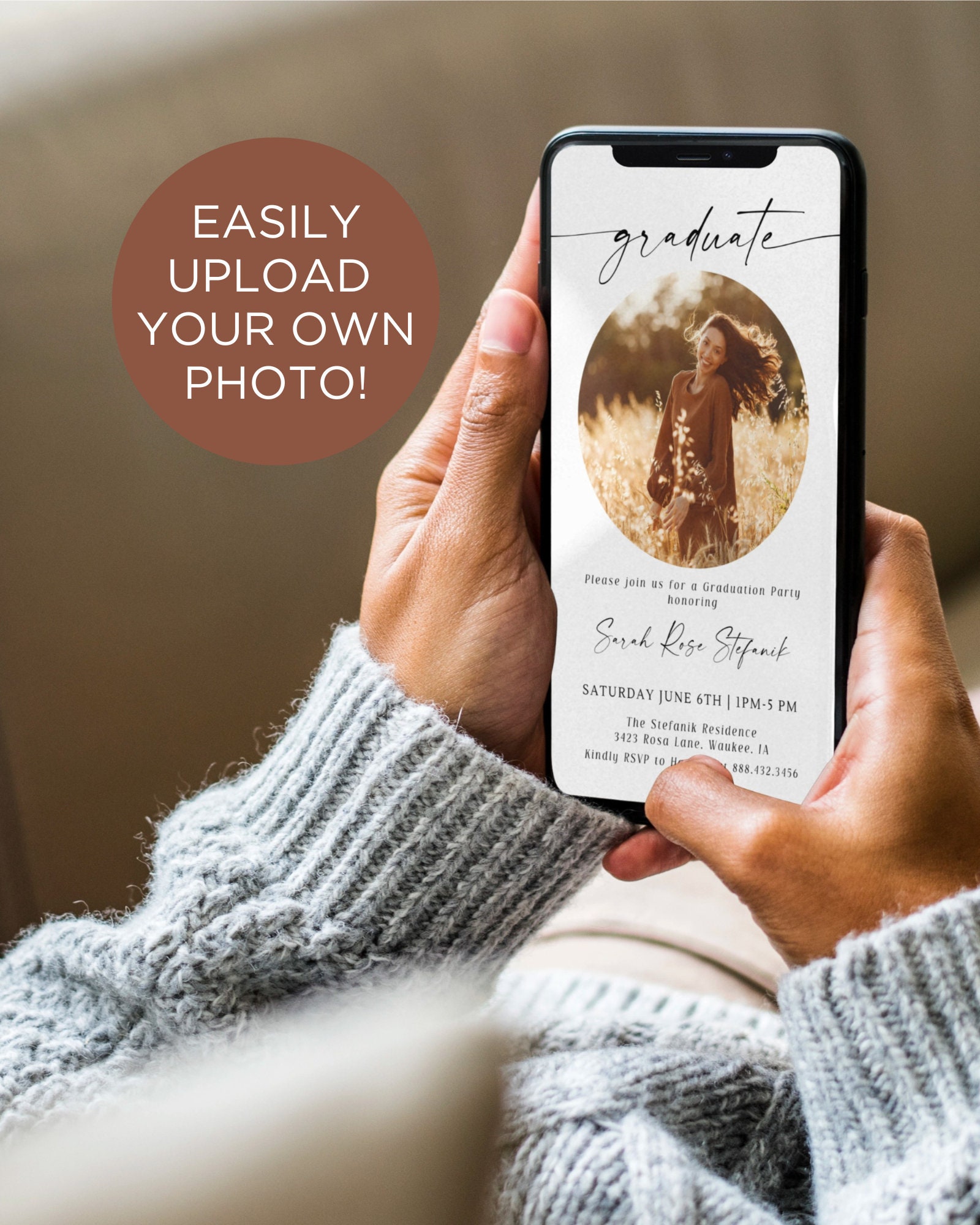 Modern Graduation Party Evite, Digital Graduation Party Invite Template ...