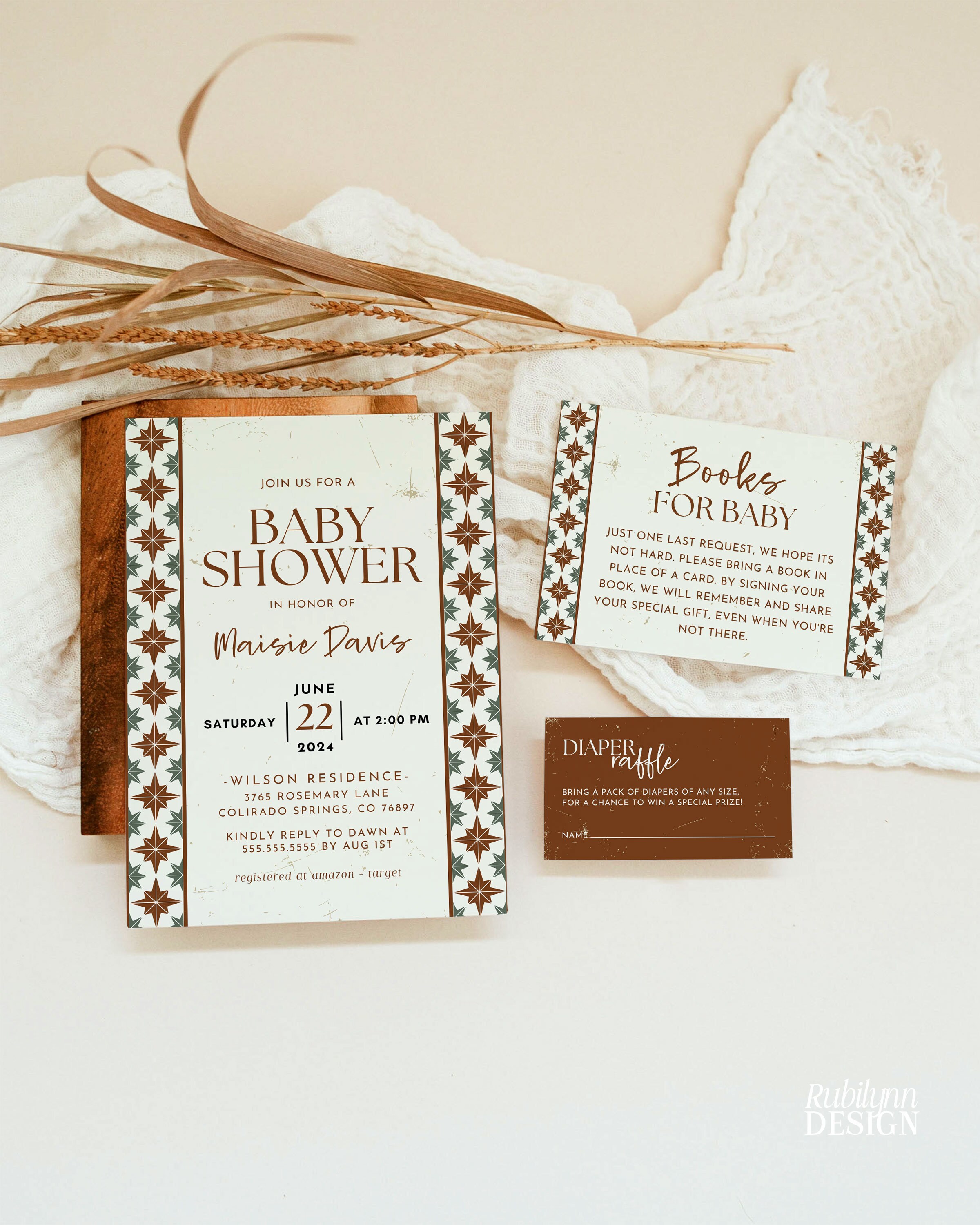 Aztec Western Baby Shower Invitation Terracotta Aztec Invitations ...