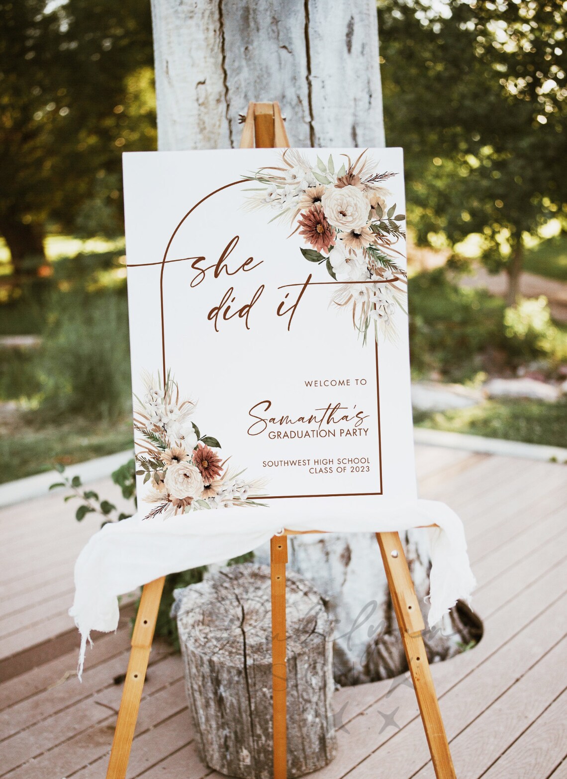 Bohemian Graduation Welcome Sign Template Terracotta Graduation Welcome ...