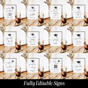 Graduation Party Sign Bundle, Editable Grad Party Templates, Printable ...