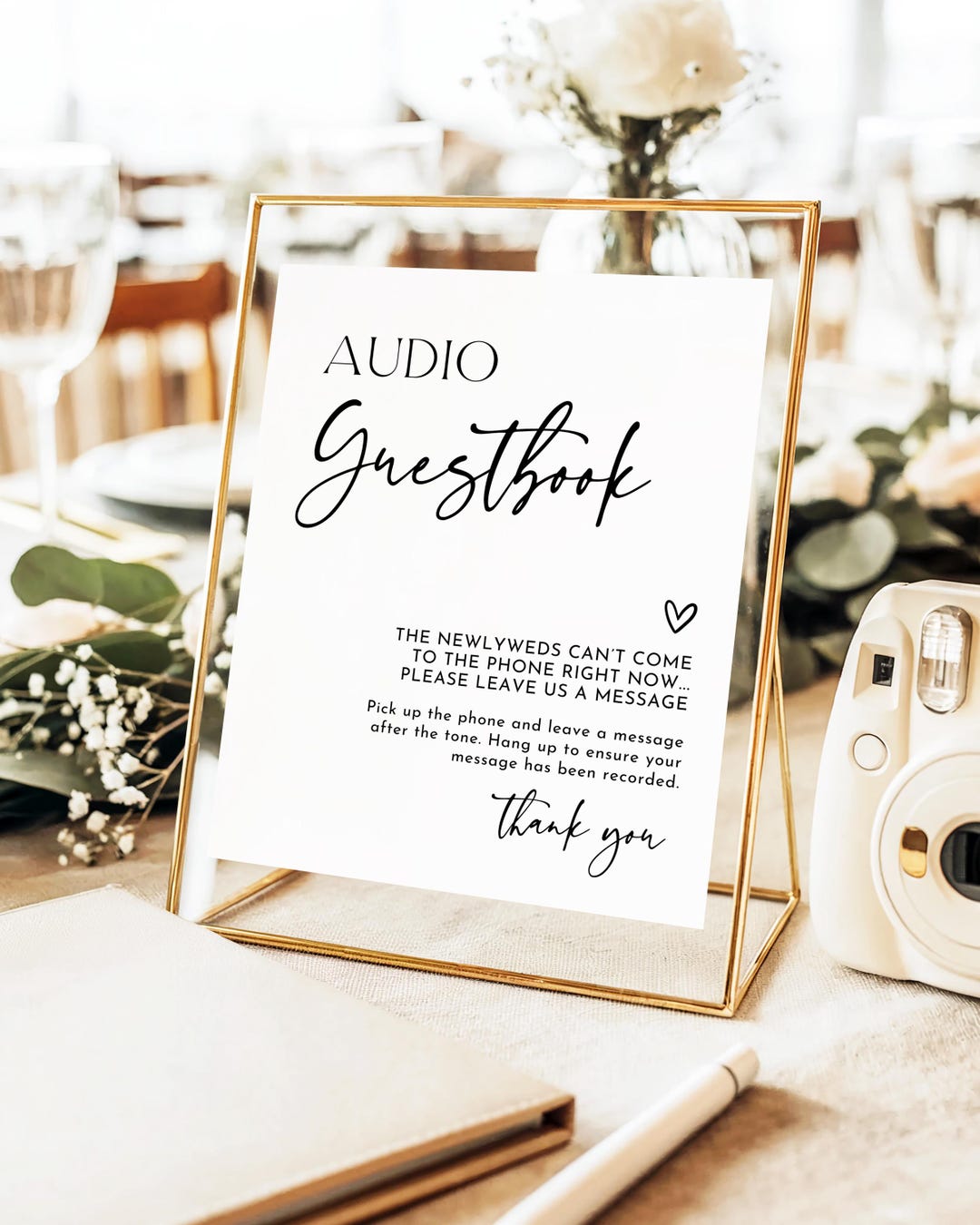 Minimalist Audio Guestbook Sign Wedding Guestbook Alternative Unique ...