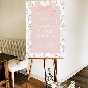 Shabby Chic Bridal Shower Welcome Sign Template, Customizable Vintage ...