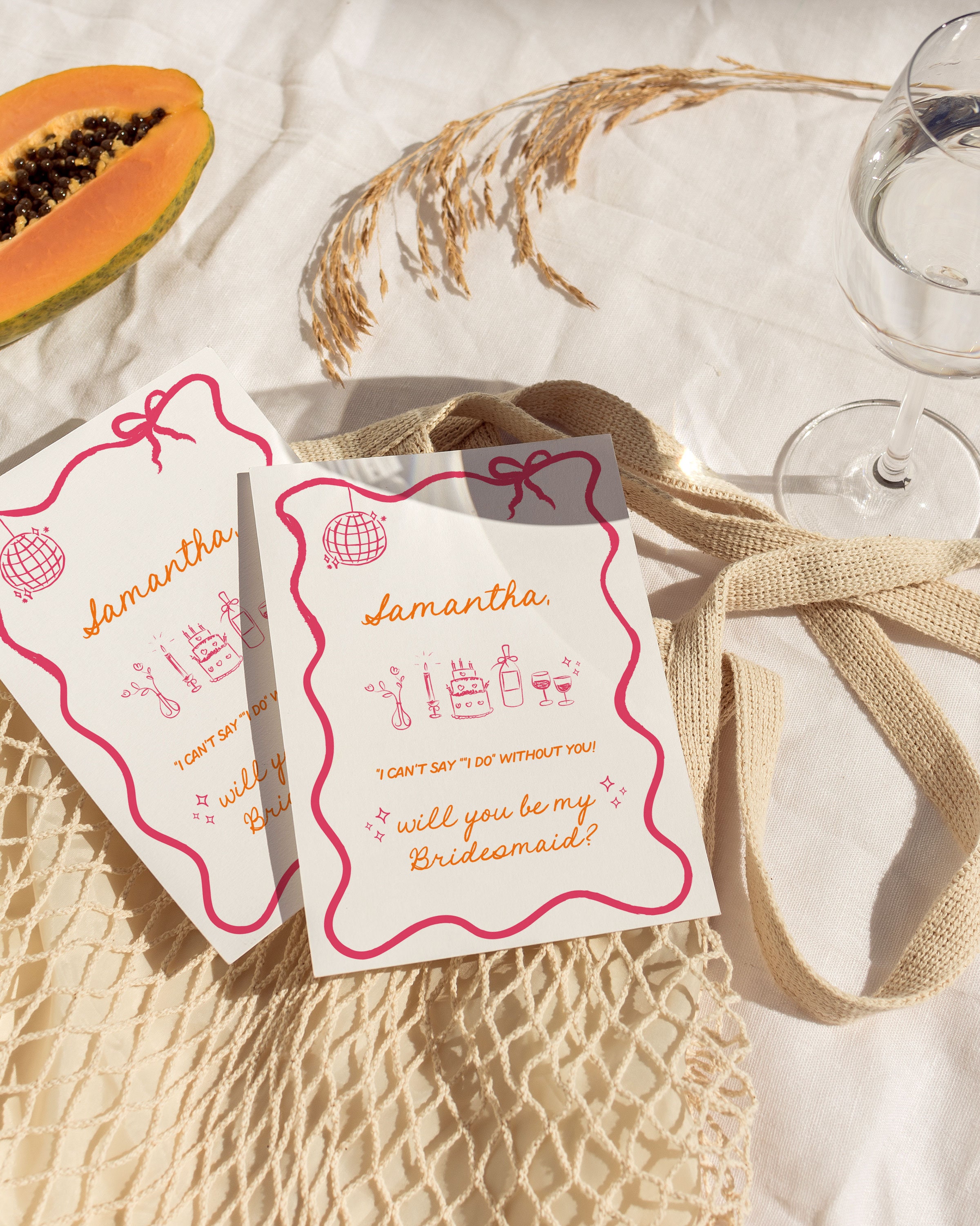 Bridesmaid Proposal Card Template, Hand Drawn Doodle Will You Be My ...