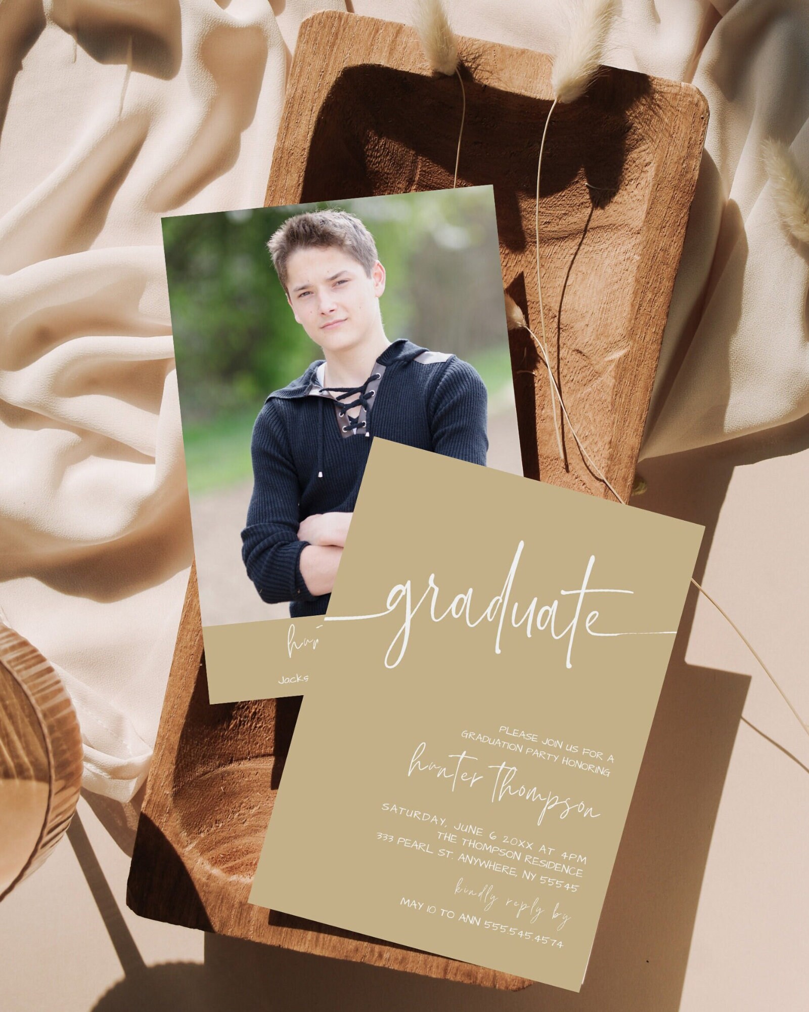Modern Graduation Party Invitation Template, Minimalist Graduation ...
