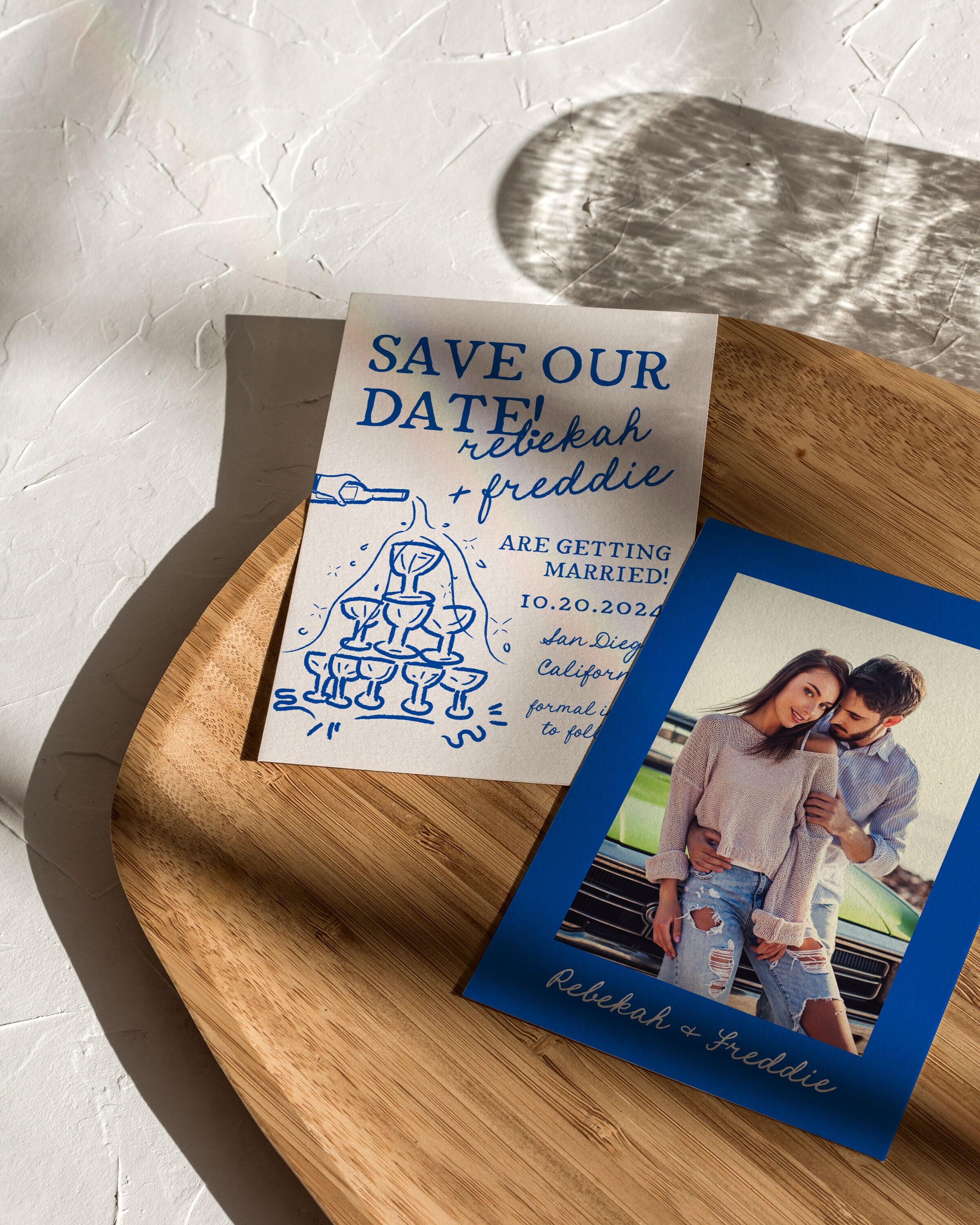 Save The Date Template Hand Drawn Parisian Champagne Tower Invitation