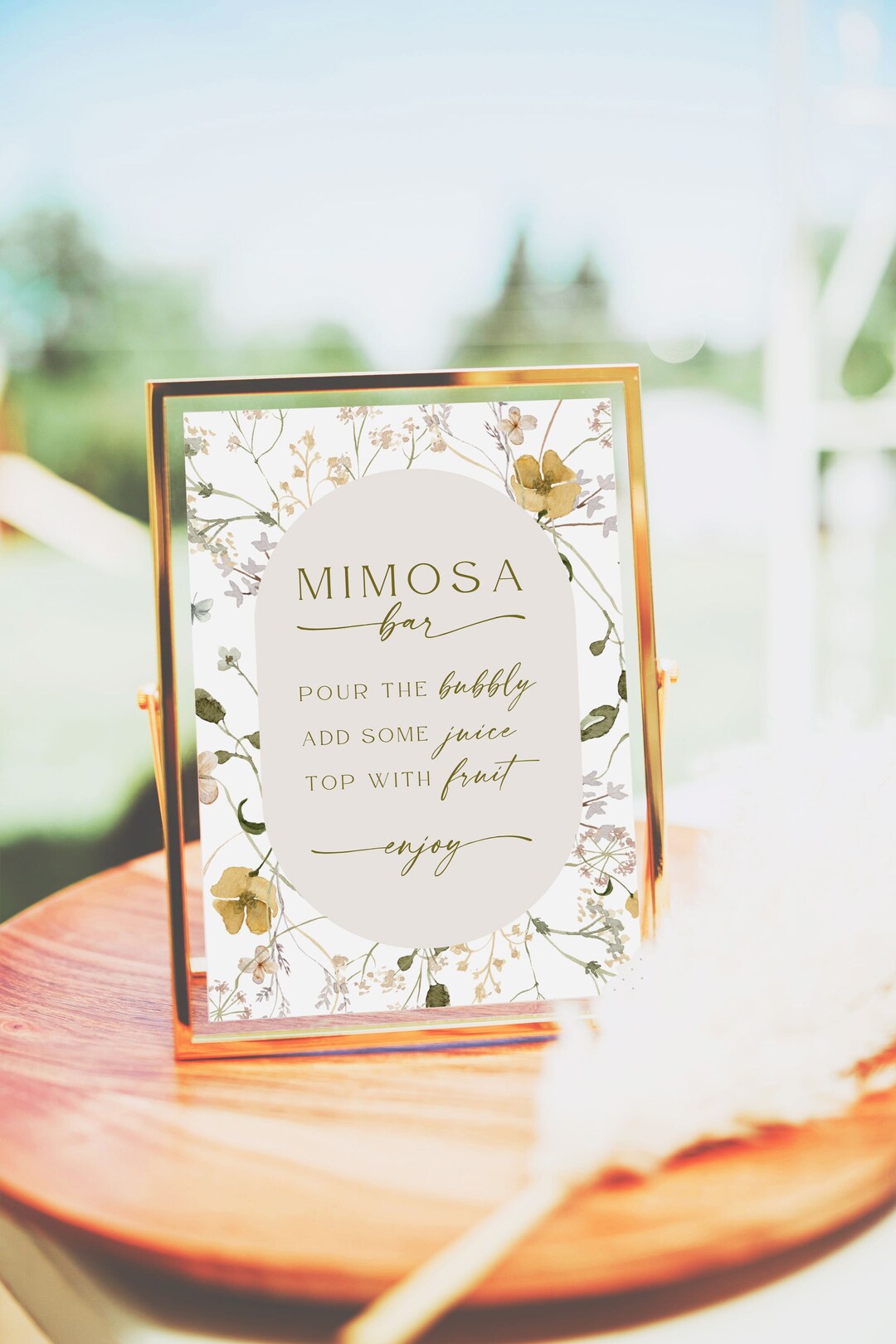 Mimosa Bar Bridal Shower Sign Wildflower Bridal Shower Mimosa Sign ...