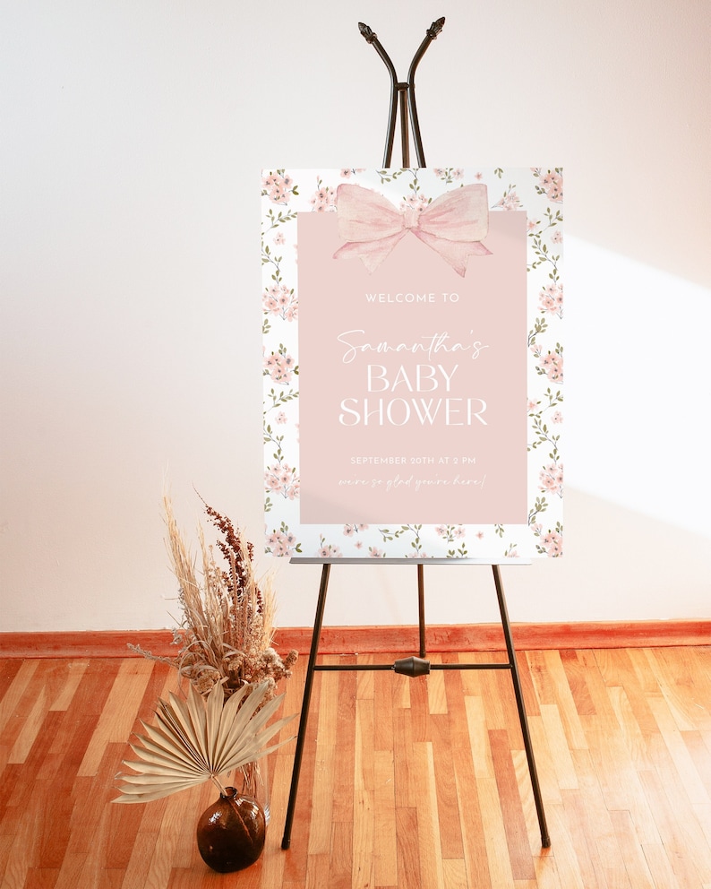 Shabby Chic Baby Shower Welcome Sign Template, Customizable Vintage ...