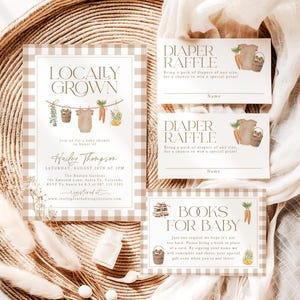 Locally Grown Baby Shower Invitation Bundle, Farmers Market Baby Shower ...