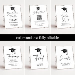 Graduation Party Sign Bundle, Editable Grad Party Templates, Printable ...