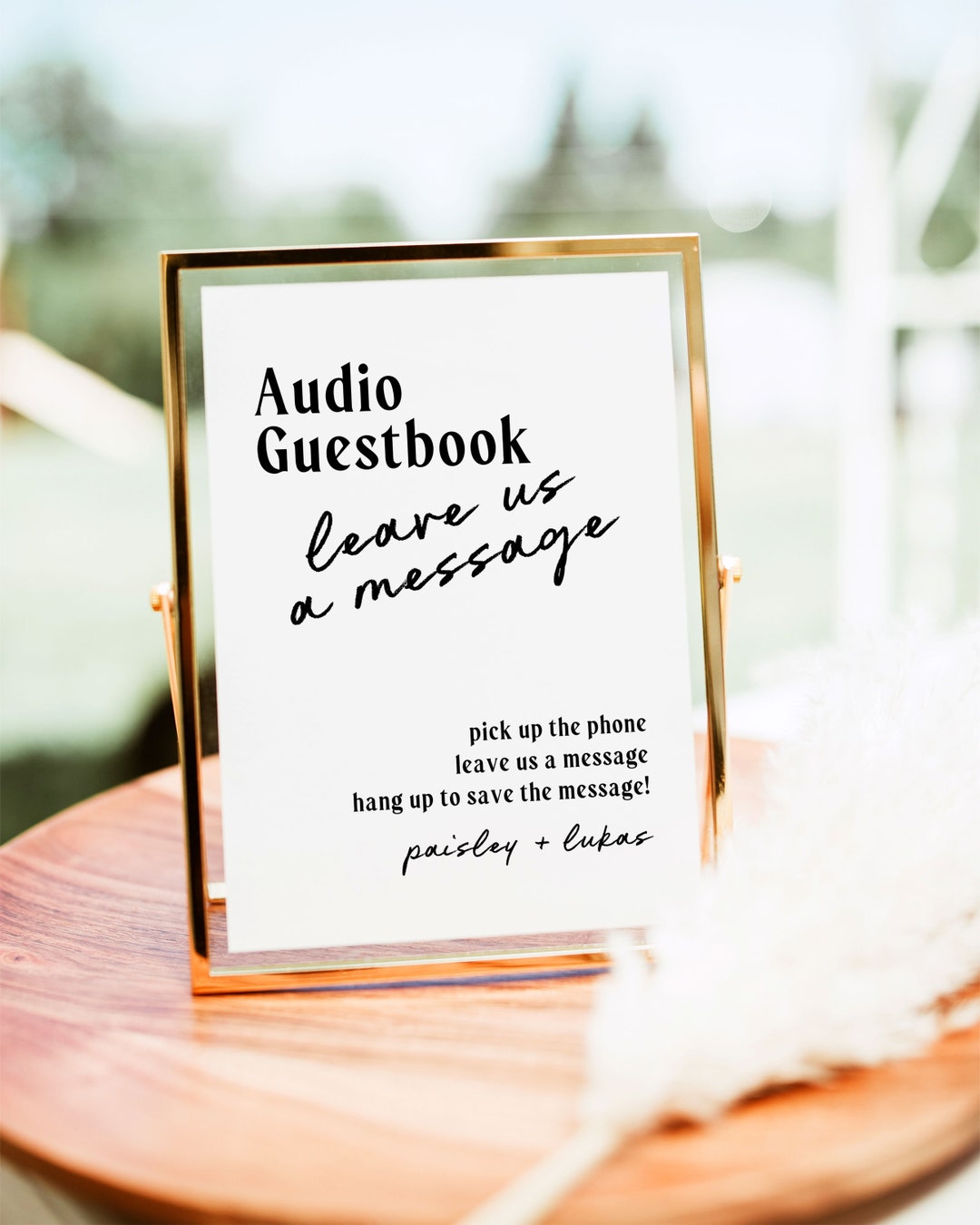 Modern Audio Guestbook Sign Template, Minimalist Phone Message Wedding ...