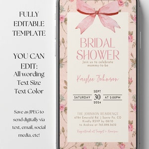 Coquette Shabby Chic Bridal Shower Invitation Template Evite, DIY ...