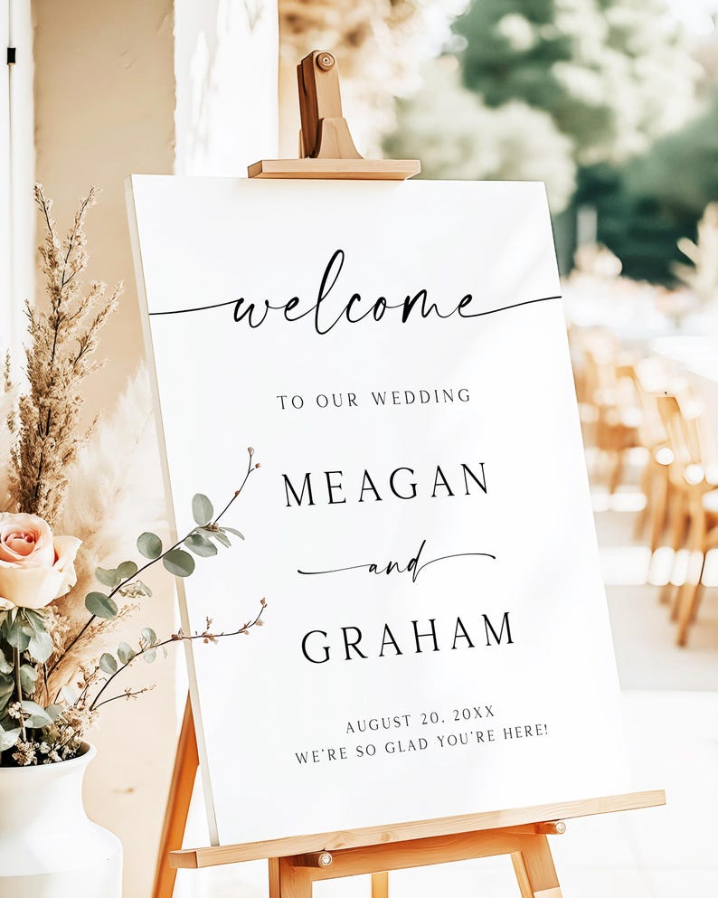 Minimalist Wedding Welcome Sign Simple Wedding Welcome Sign Template ...