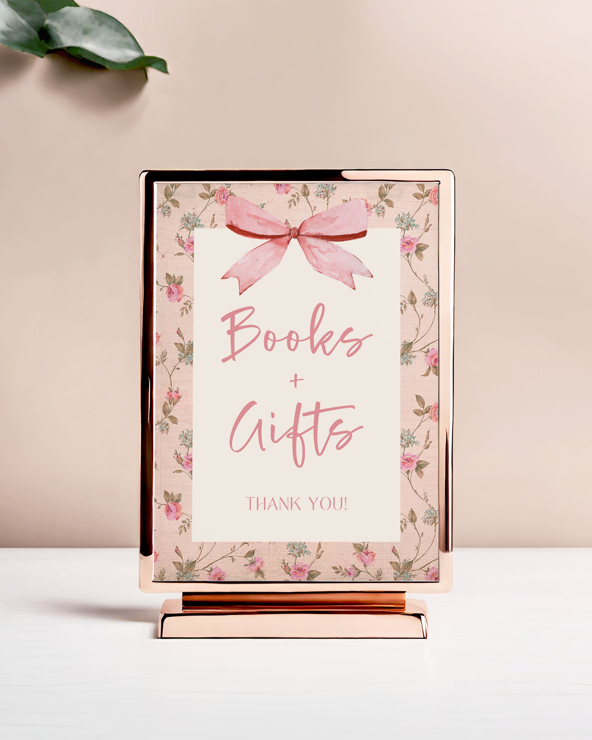 DIY Printable Shabby Chic Books and Gifts Sign, Editable Coquette ...