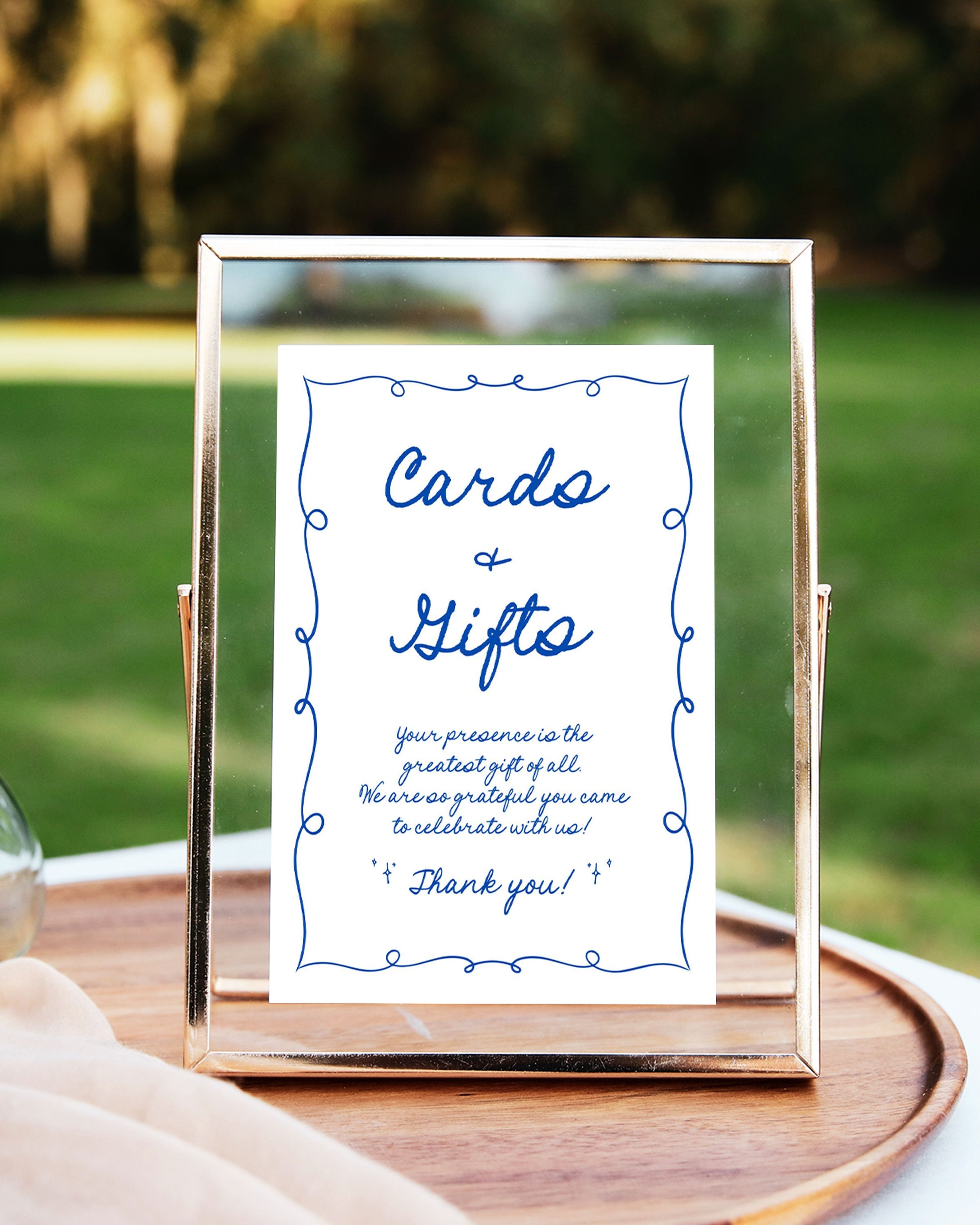 Hand Drawn Cards and Gifts Sign Template, DIY Editable Handwritten ...