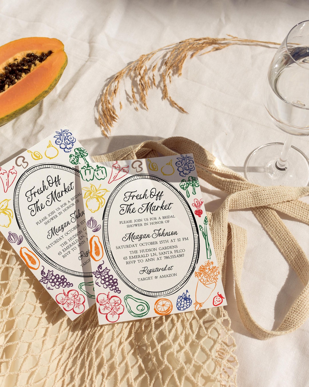 Off the Market Bridal Shower Invitation Template Editable Hand Drawn ...