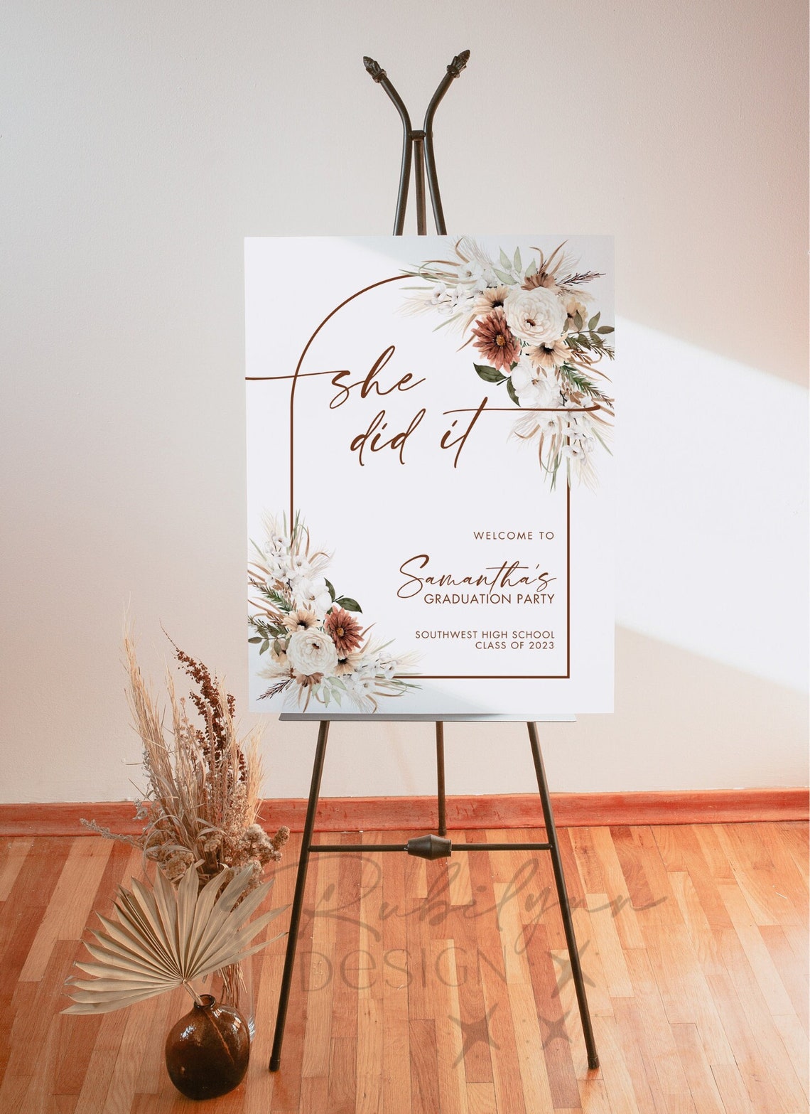 Bohemian Graduation Welcome Sign Template Terracotta Graduation Welcome ...