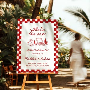 Thats Amore Italian Dinner Party Welcome Sign Template, Hand Drawn ...