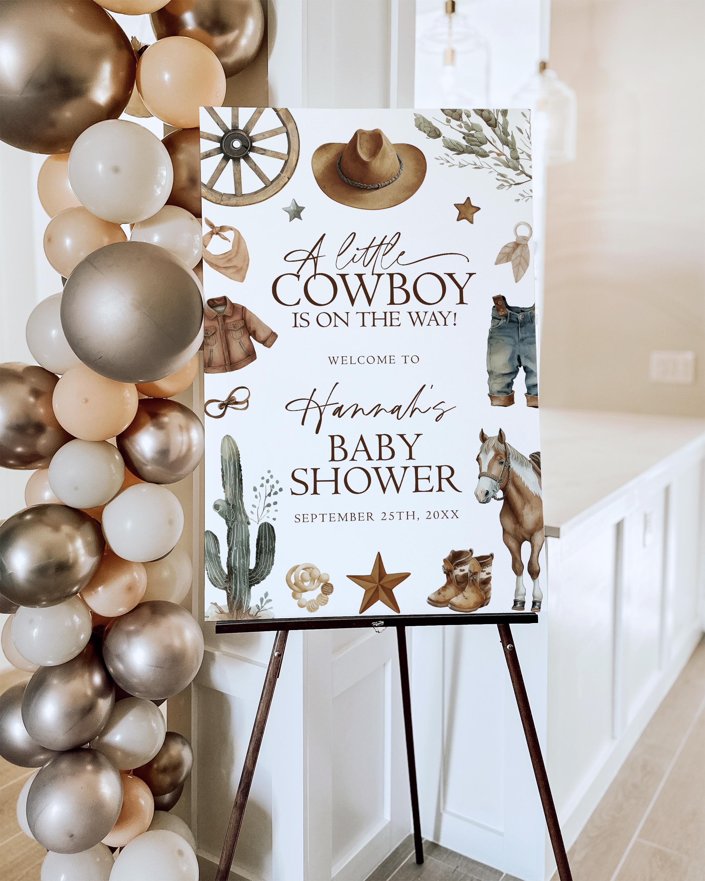 Cowboy Baby Shower Welcome Sign Template Western Baby Shower Entrance ...