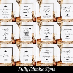 Graduation Party Sign Bundle, Editable Grad Party Templates, Printable ...