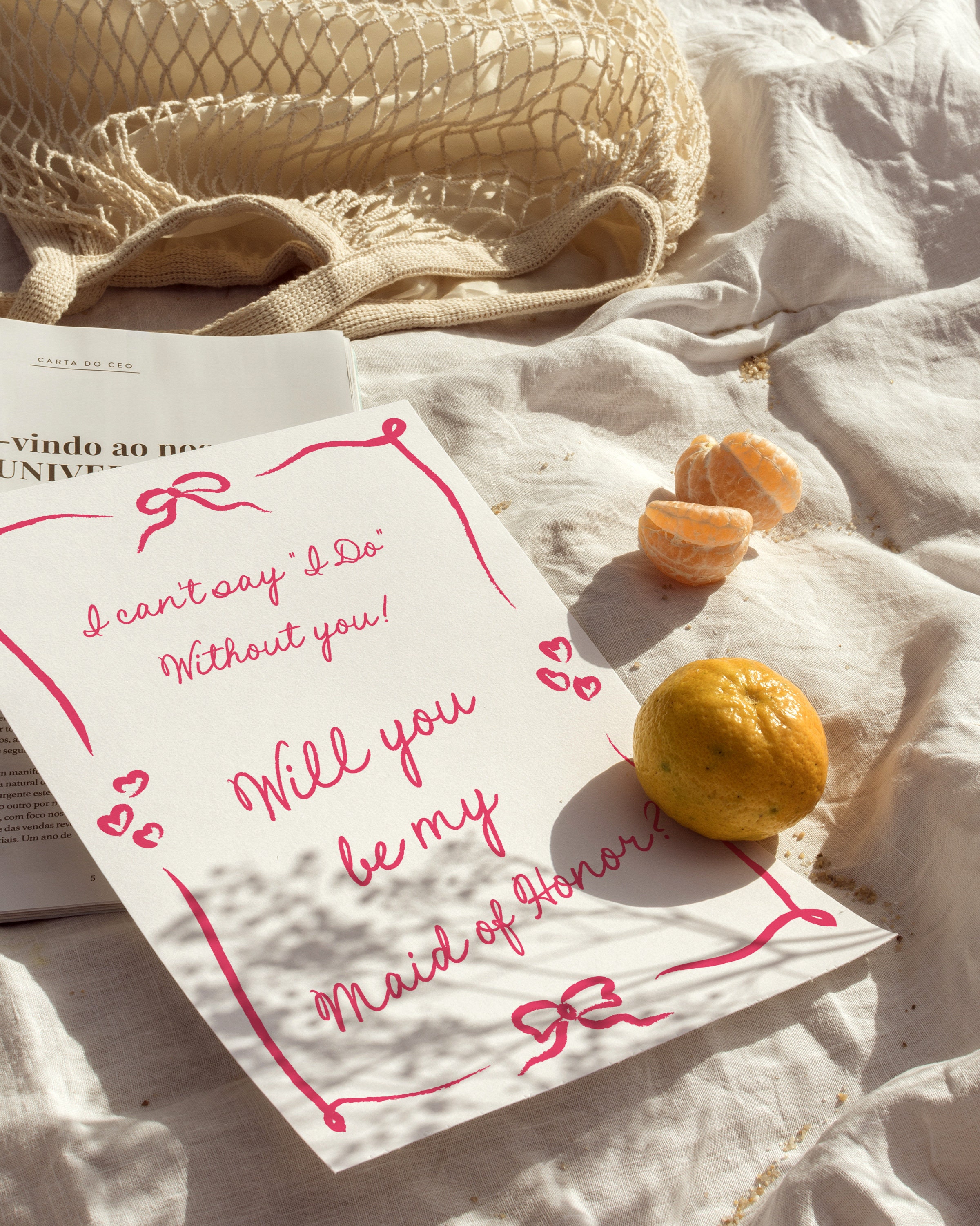 Bridesmaid Proposal Card Template, Hand Drawn Doodle Will You Be My ...