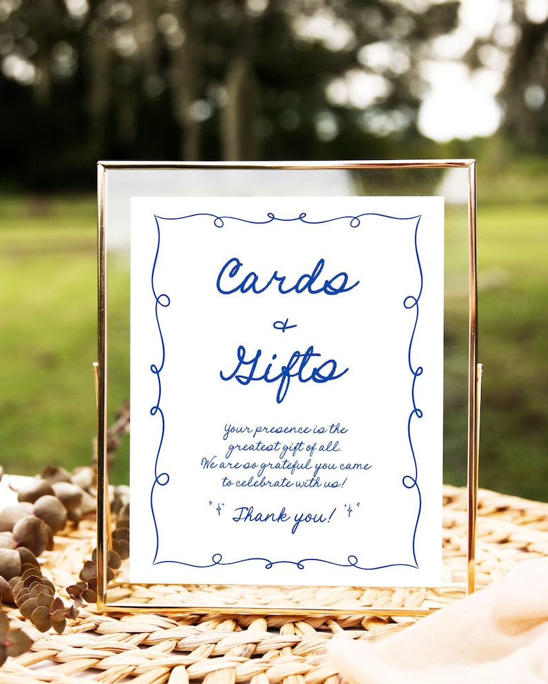 Hand Drawn Cards and Gifts Sign Template, DIY Editable Handwritten ...