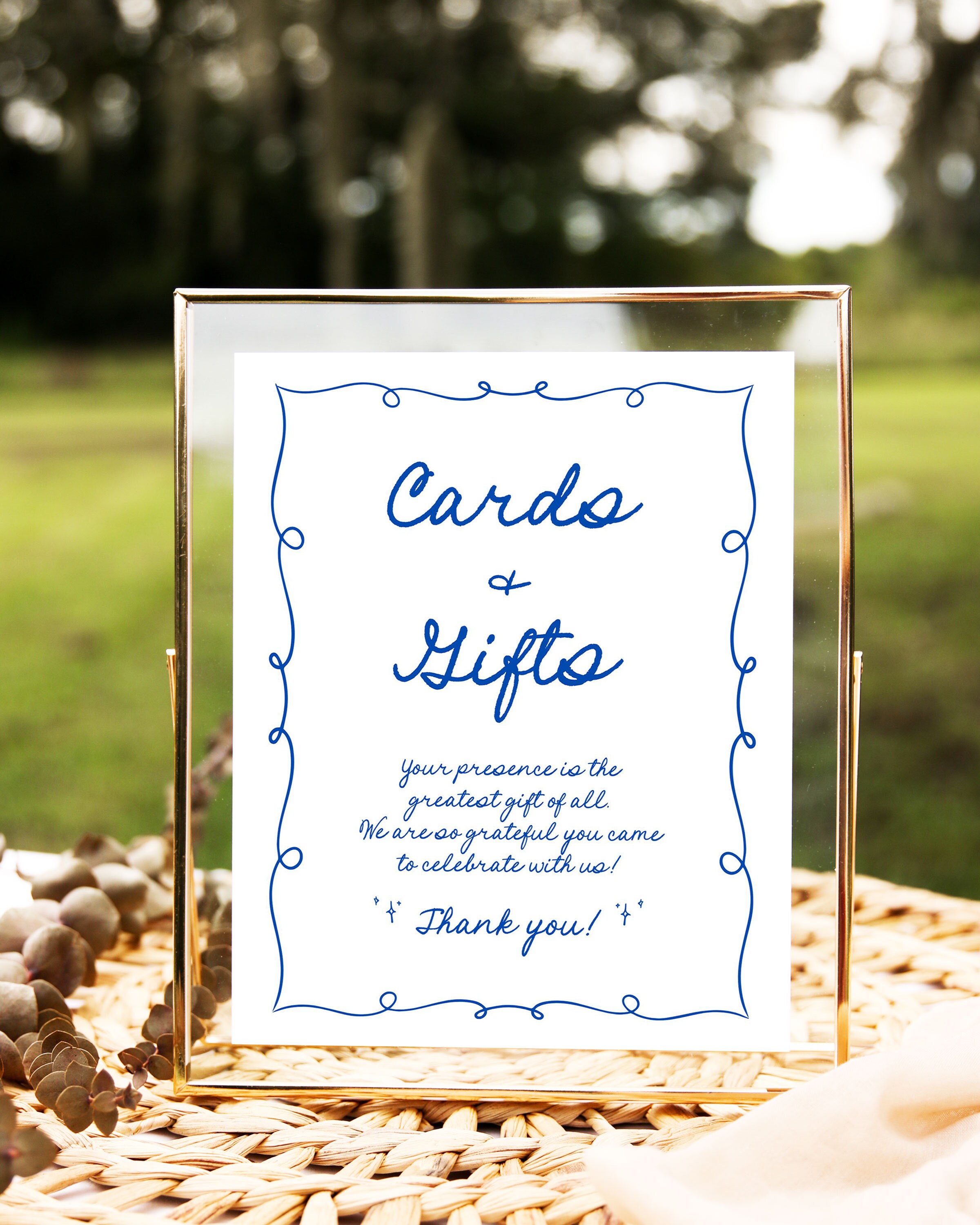Hand Drawn Cards and Gifts Sign Template, DIY Editable Handwritten ...