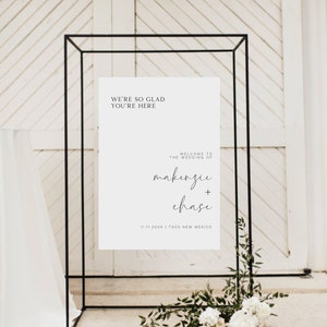 Minimalist Wedding Welcome Sign Template, Modern Wedding Welcome Sign ...