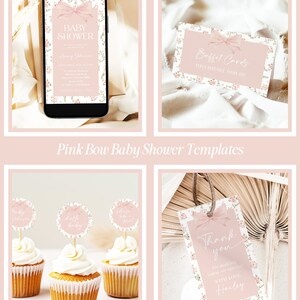 DIY Editable Coquette Shabby Chic Baby Shower Invitation Bundle ...