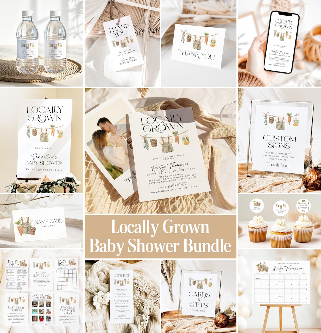 Locally Grown Baby Shower Bundle Farmers Market Baby Shower Bundle ...