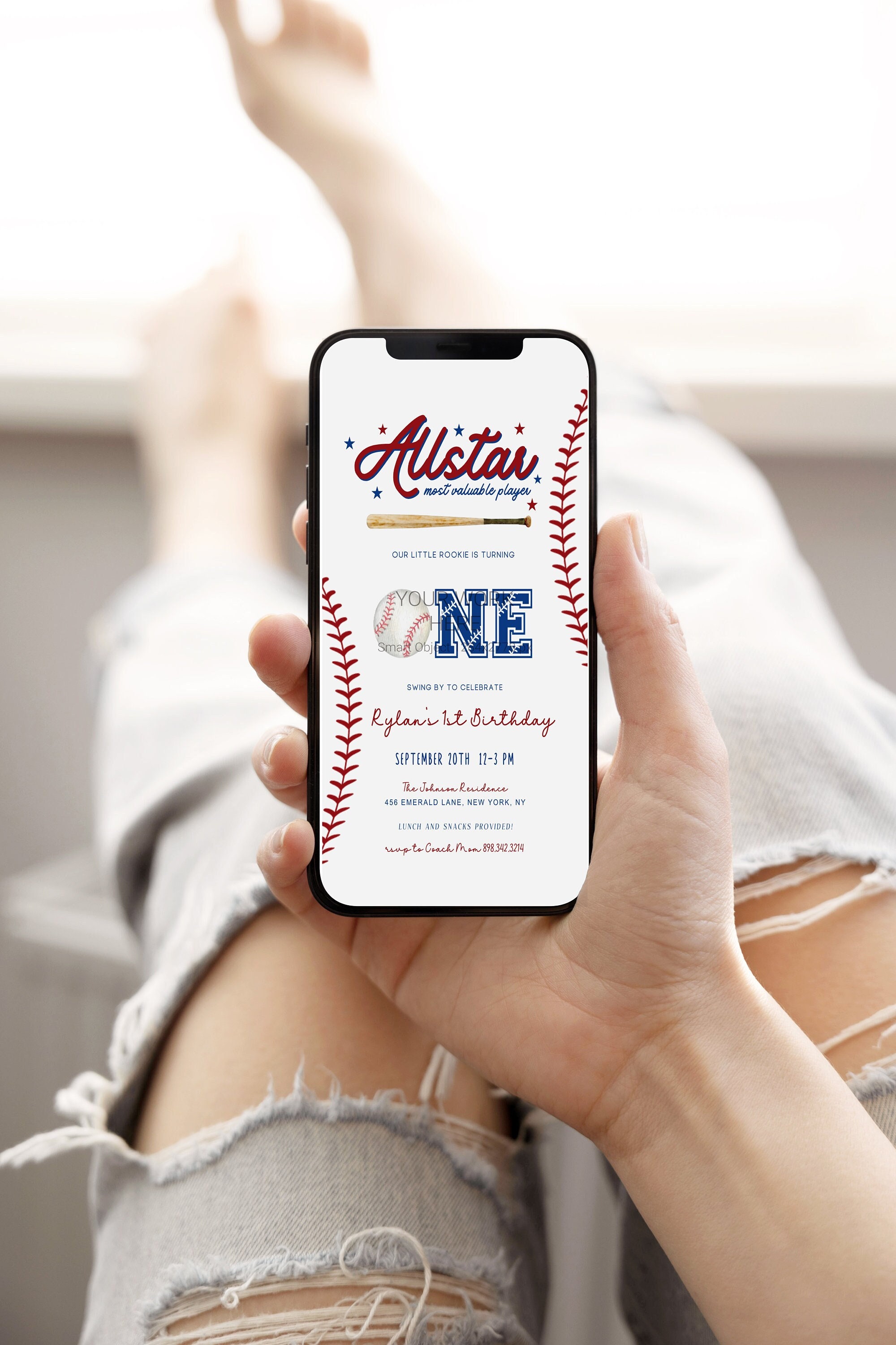 MVP Baseball Birthday Invitation, Baseball First Birthday Text Invite ...